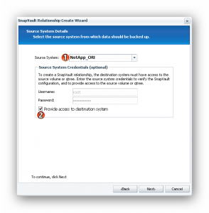 Configurar una SnapVault Relationship entre dos cabinas NetApp