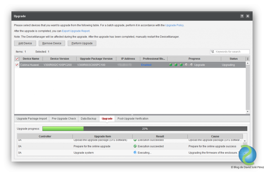 Actualizar el Software OceanStor de Huawei